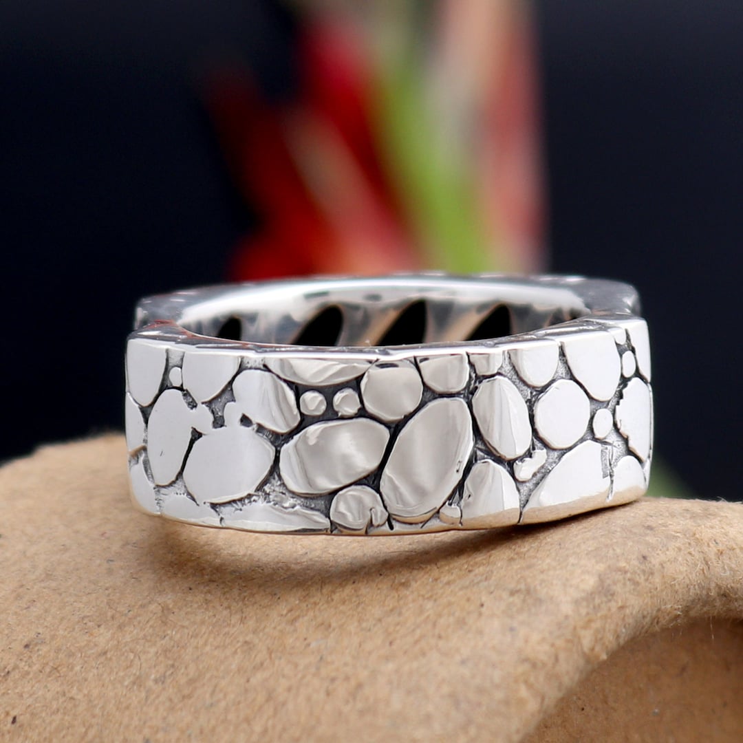 925 Sterling Silver Men's Wide Band Ring Men Band Ring Wide Thumb Ring ...