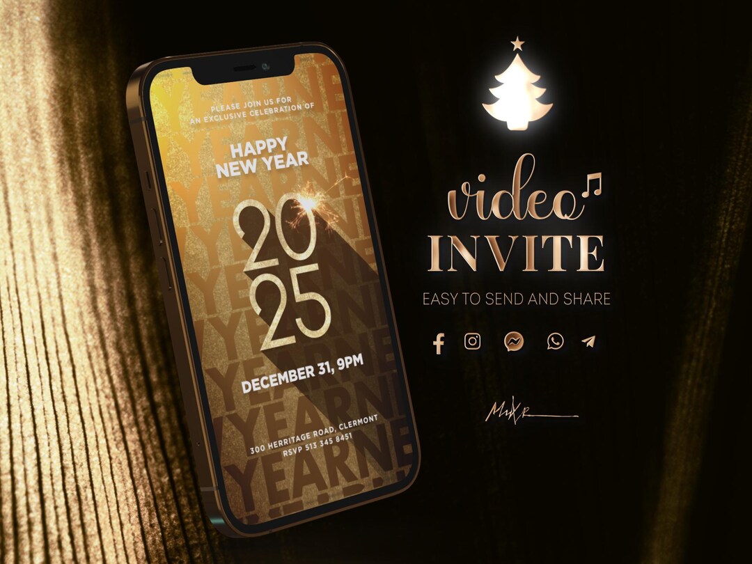 Welcome 2025 With Elegance! Discover Golden Kinetic New Year Video ...