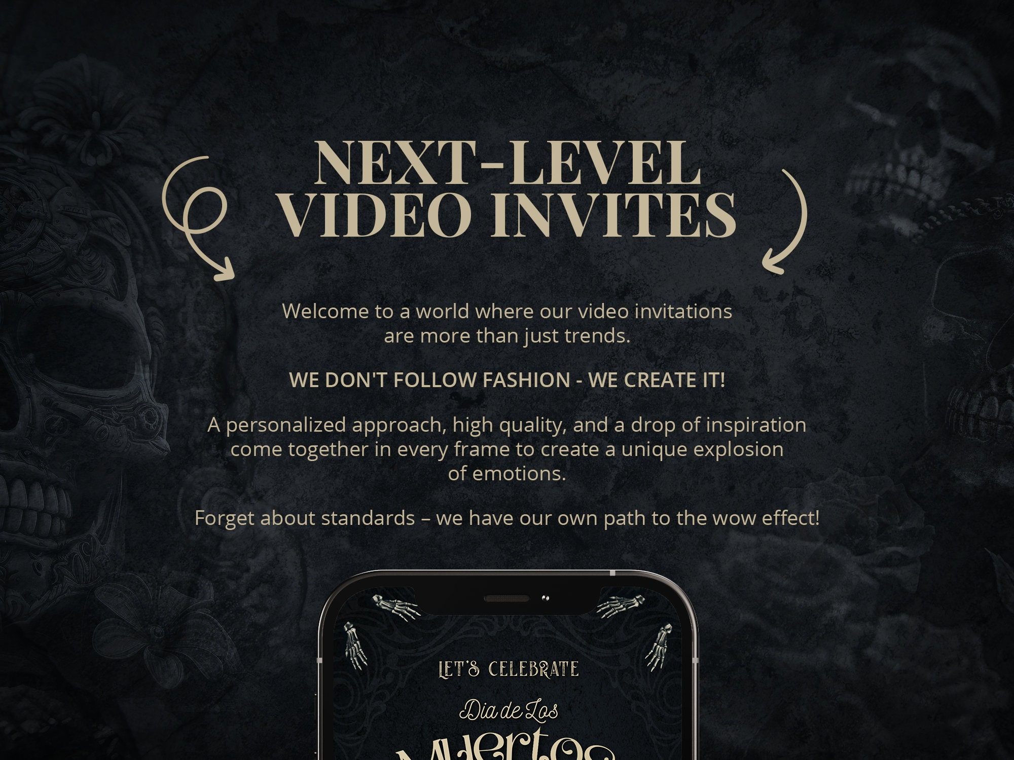 Dia De Los Muertos Video Invitation | Spooky Skeletons & Haunted ...