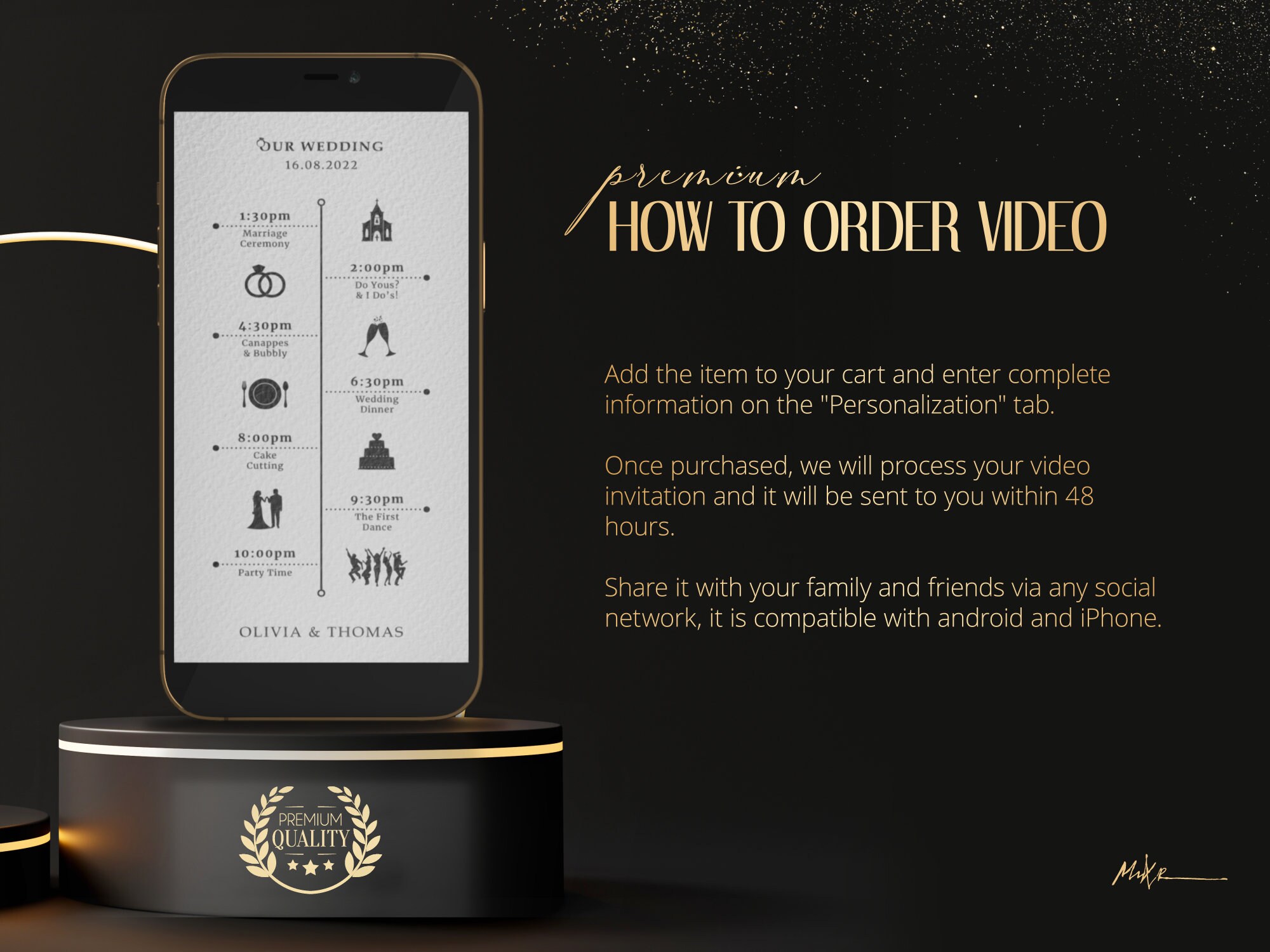 Premium Wedding Multi-screen Video Invite – Elegant Watercolor Paper ...