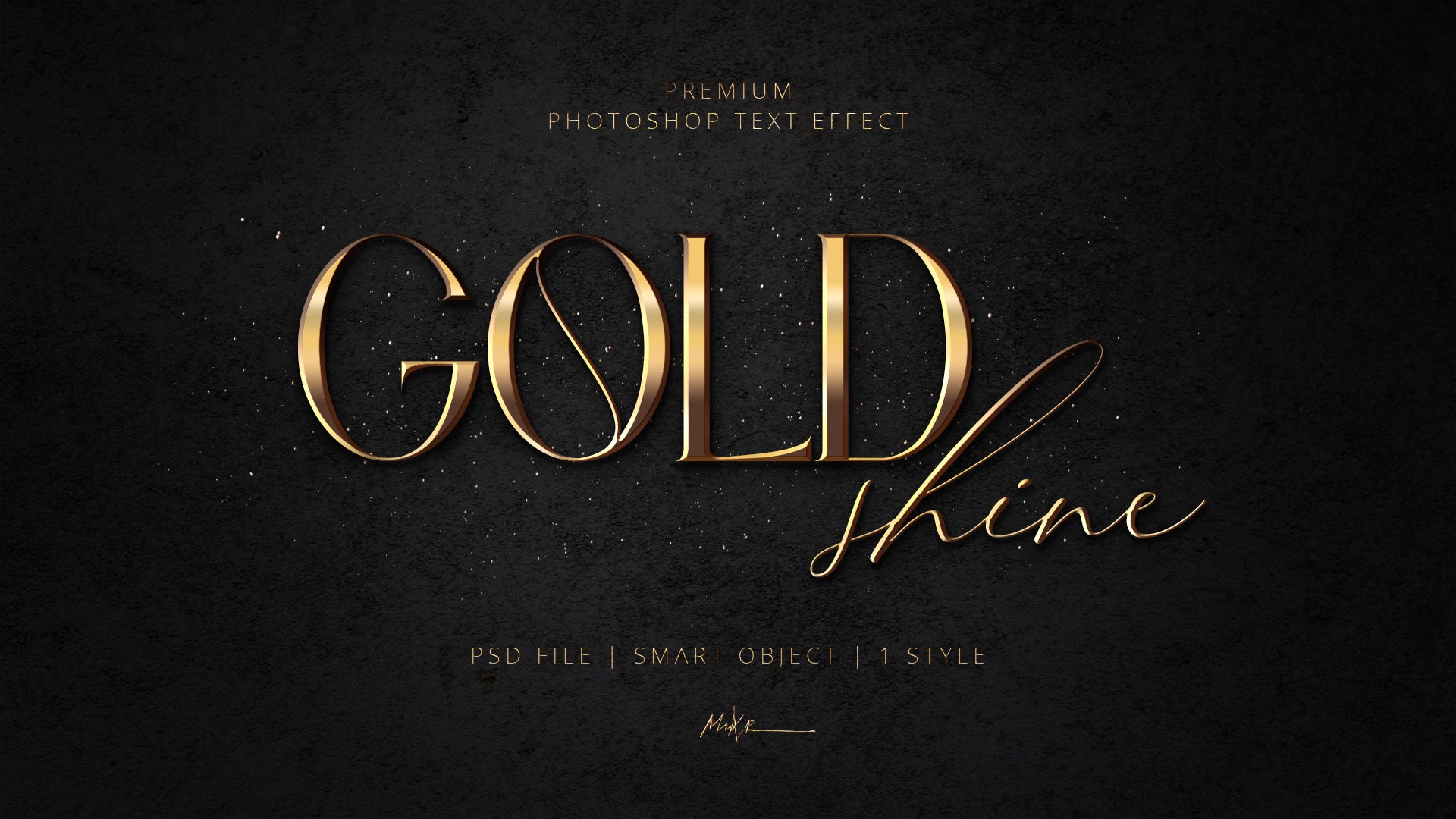 Gold Shine Text Effect for Photoshop. Instant Download. Easily Editable ...