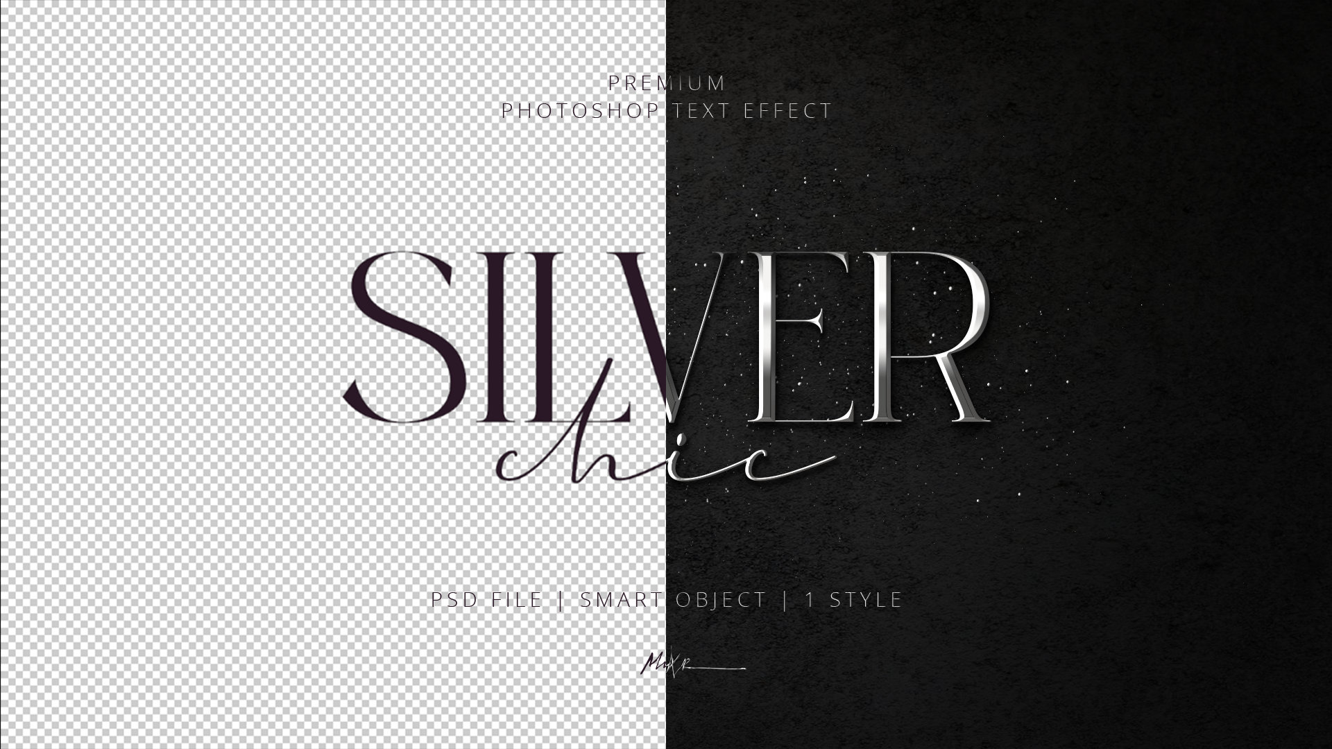 Silver Chrome Chic Text Effect for Photoshop. Instant Download. Easily ...
