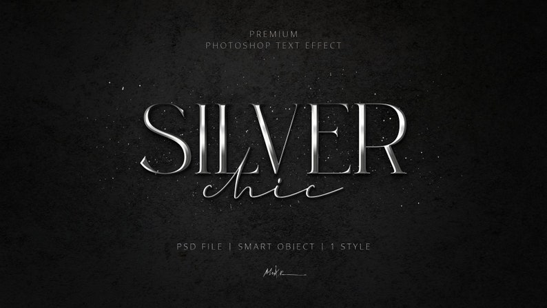 Silver Chrome Chic Text Effect for Photoshop. Instant Download. Easily ...
