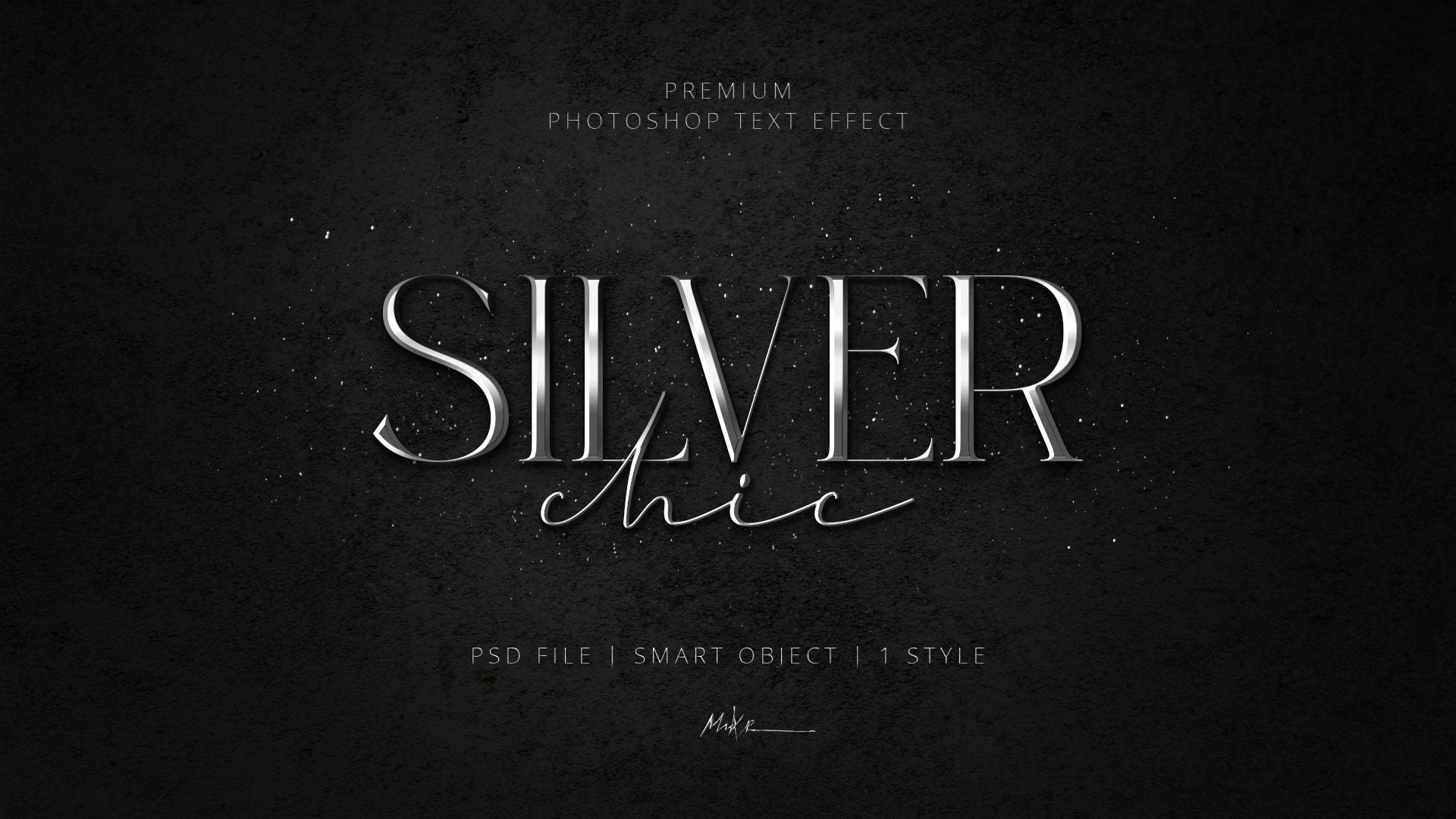 Silver Chrome Chic Text Effect for Photoshop. Instant Download. Easily ...
