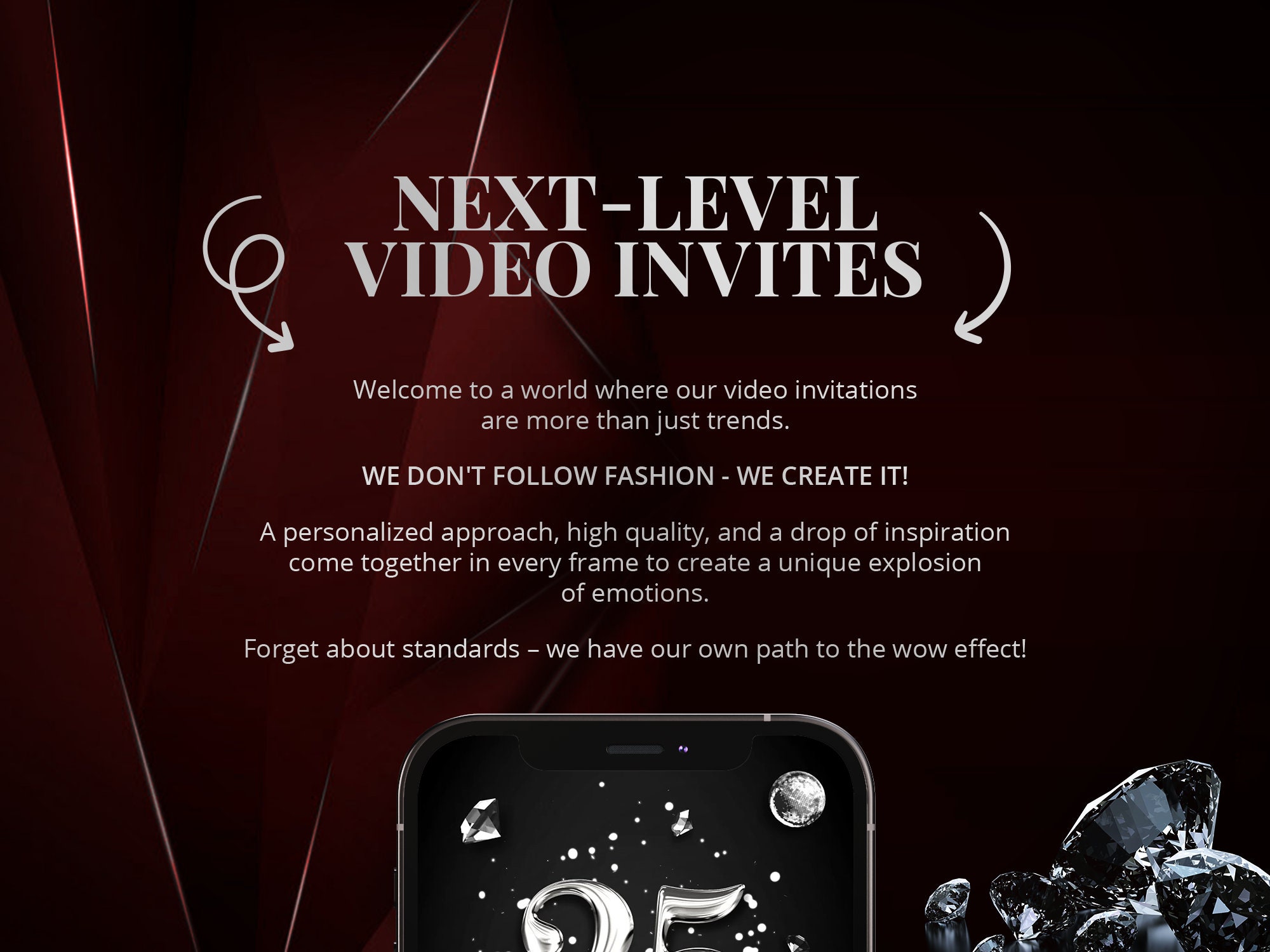 Dazzling BIRTHDAY VIDEO INVITATION With Silver & Diamonds. Glamorous ...