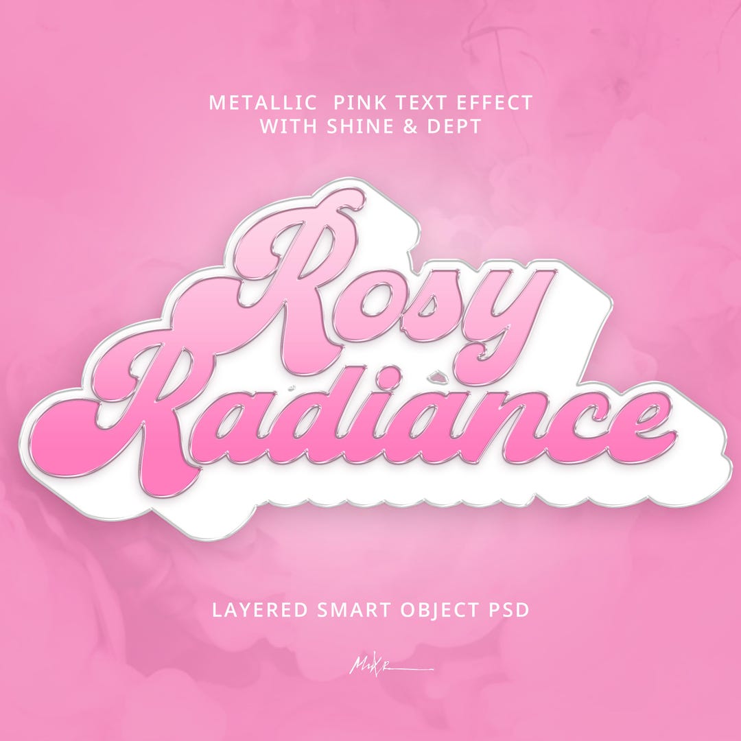 Pink Gloss Photoshop Style - Metallic Gradient Text Effect With Chrome ...