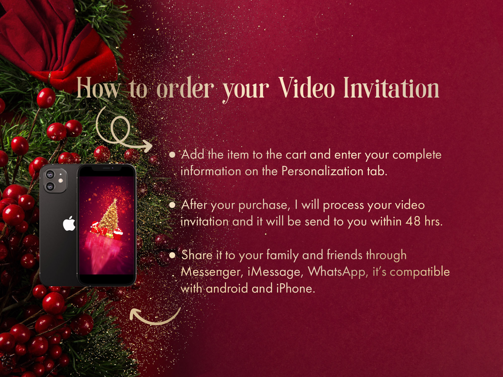 Sparkle Multi-screen Video Invitation With Christmas Tree. Exclusive ...