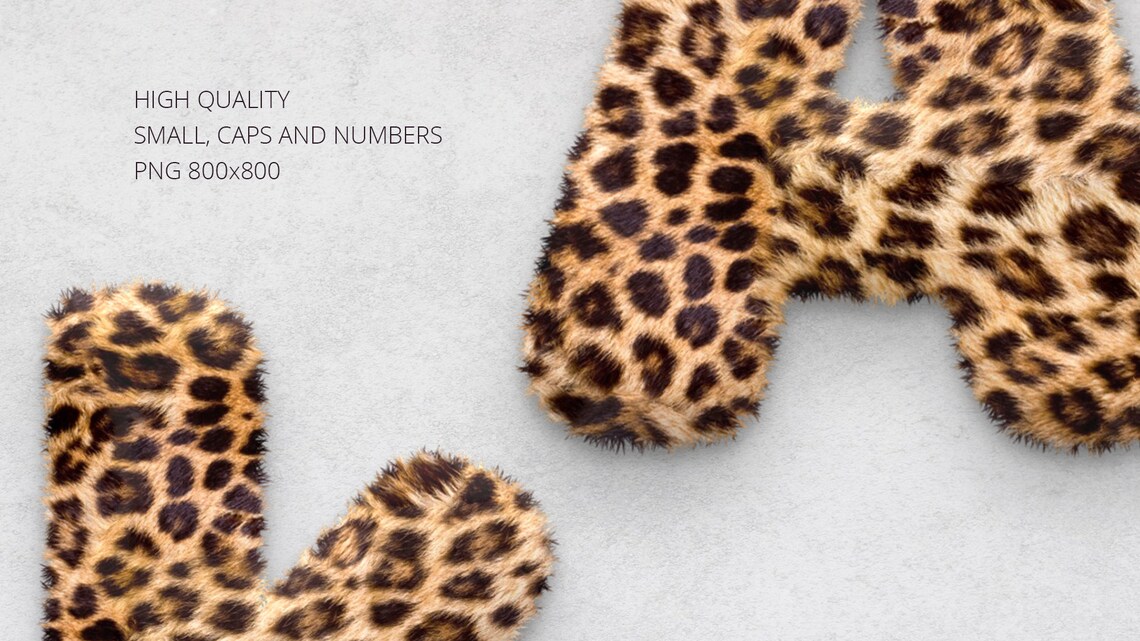 Canva PNG Realistic Leopard Fur Alphabet Clipart. Instant Download ...