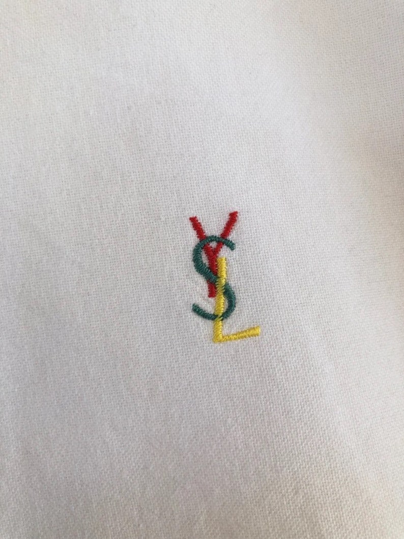 Vintage Yves Saint Laurent Pour Homme Multicolors Small Logo Button Ups ...
