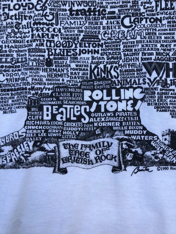 Rare Vintage 1990 Family Tree Of British Rock Band 50… - Gem