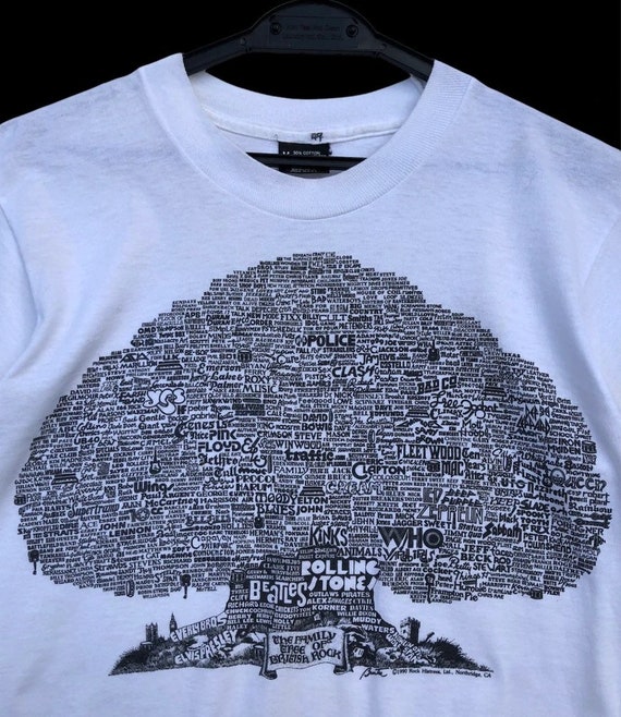 Rare Vintage 1990 Family Tree Of British Rock Band 50… - Gem