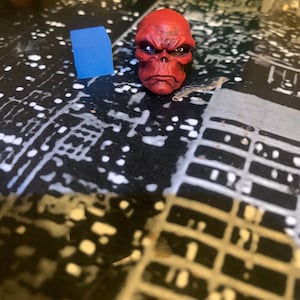 Red Face Man Head Sculpt + Blue Cube - Etsy