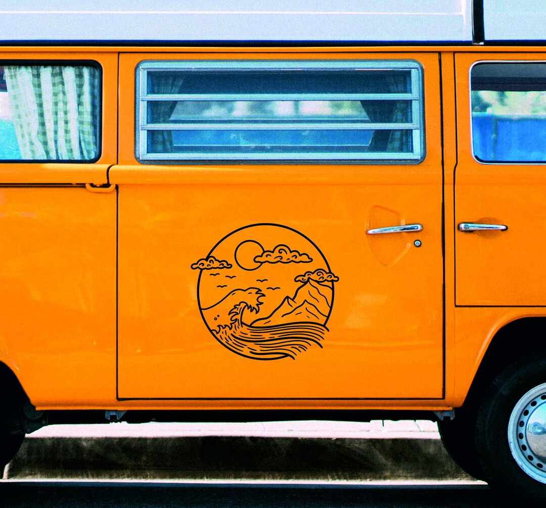 Mountain Wave Sun Stickers, Camper Van Stickers, Adventure-inspired ...