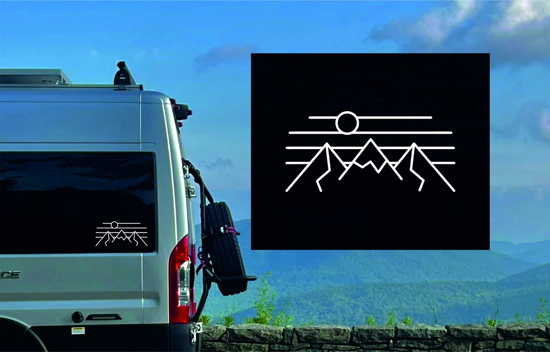 Autoaufkleber, Mountains Sticker, Camper Van Sticker, Mountain Range ...