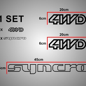 VW Syncro 4WD Autoaufkleber, Syncro Aufkleber, 4WD Aufkleber, VW T3 ...