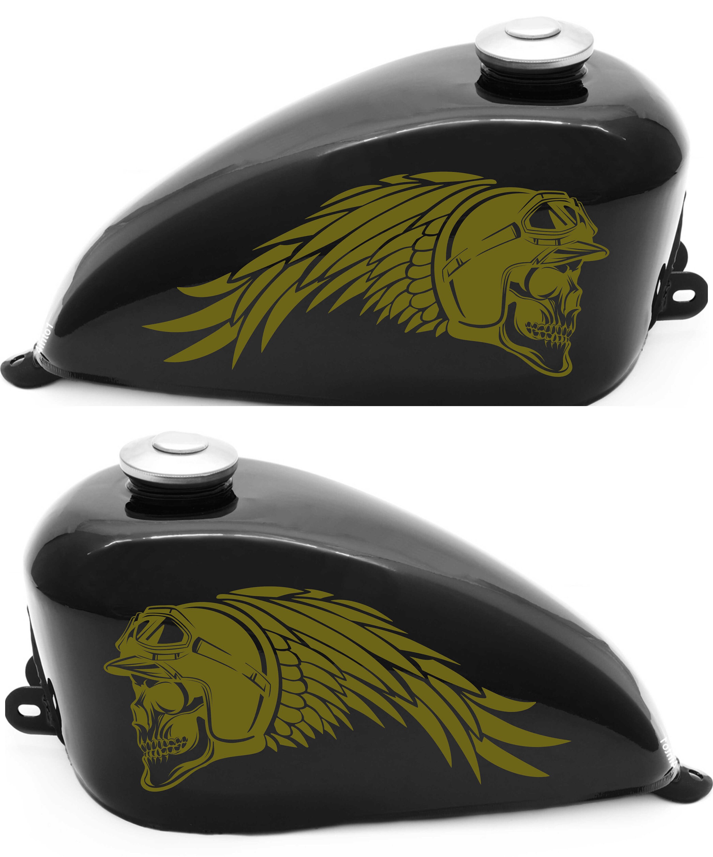 Motorcycle Tank Sticker Skull and Wings Old School Motorcycle - Etsy