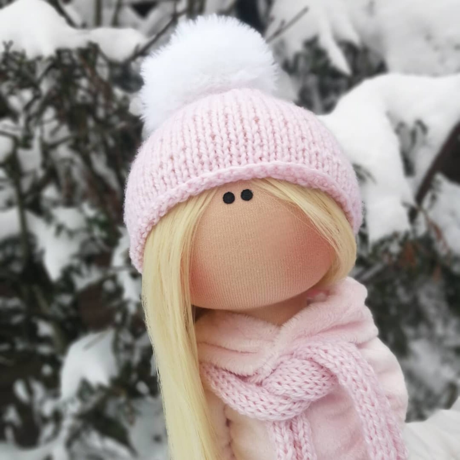 Snow Girl Doll-tilda Doll -handmade Art Doll - Gifts for Girls-textile ...