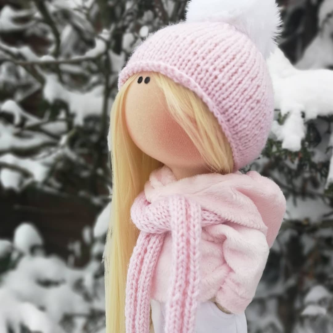 Snow Girl Doll-tilda Doll handmade Art Doll Gifts for - Etsy