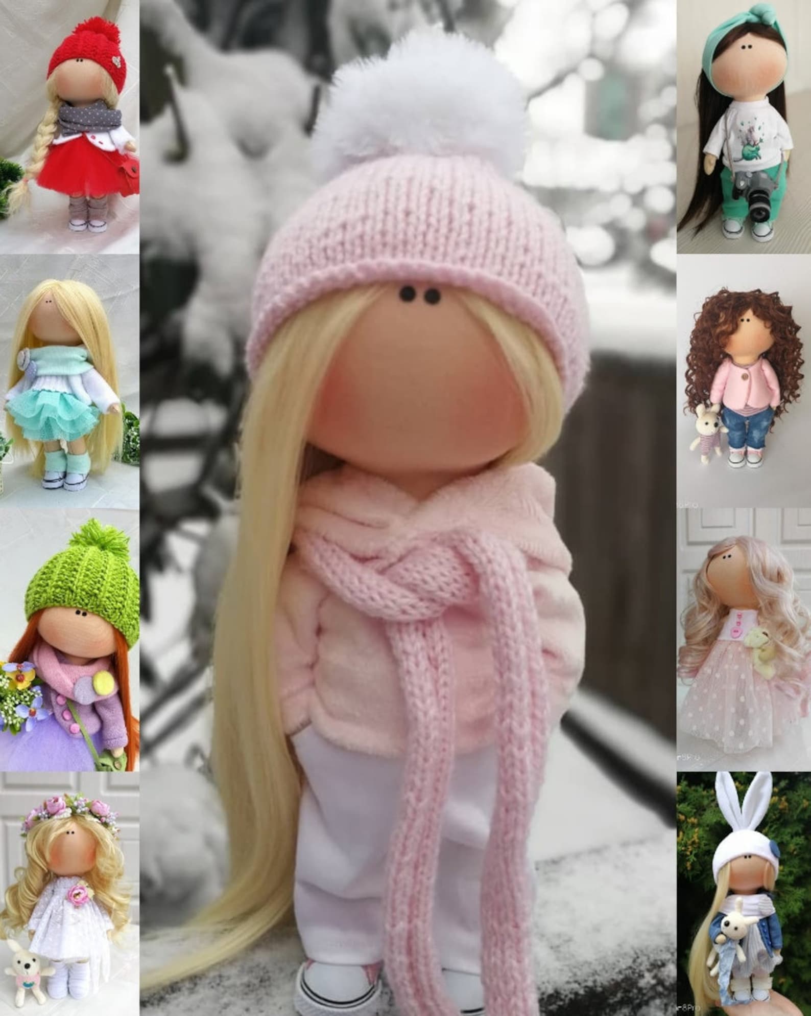 Snow Girl Doll-tilda Doll handmade Art Doll Gifts for - Etsy