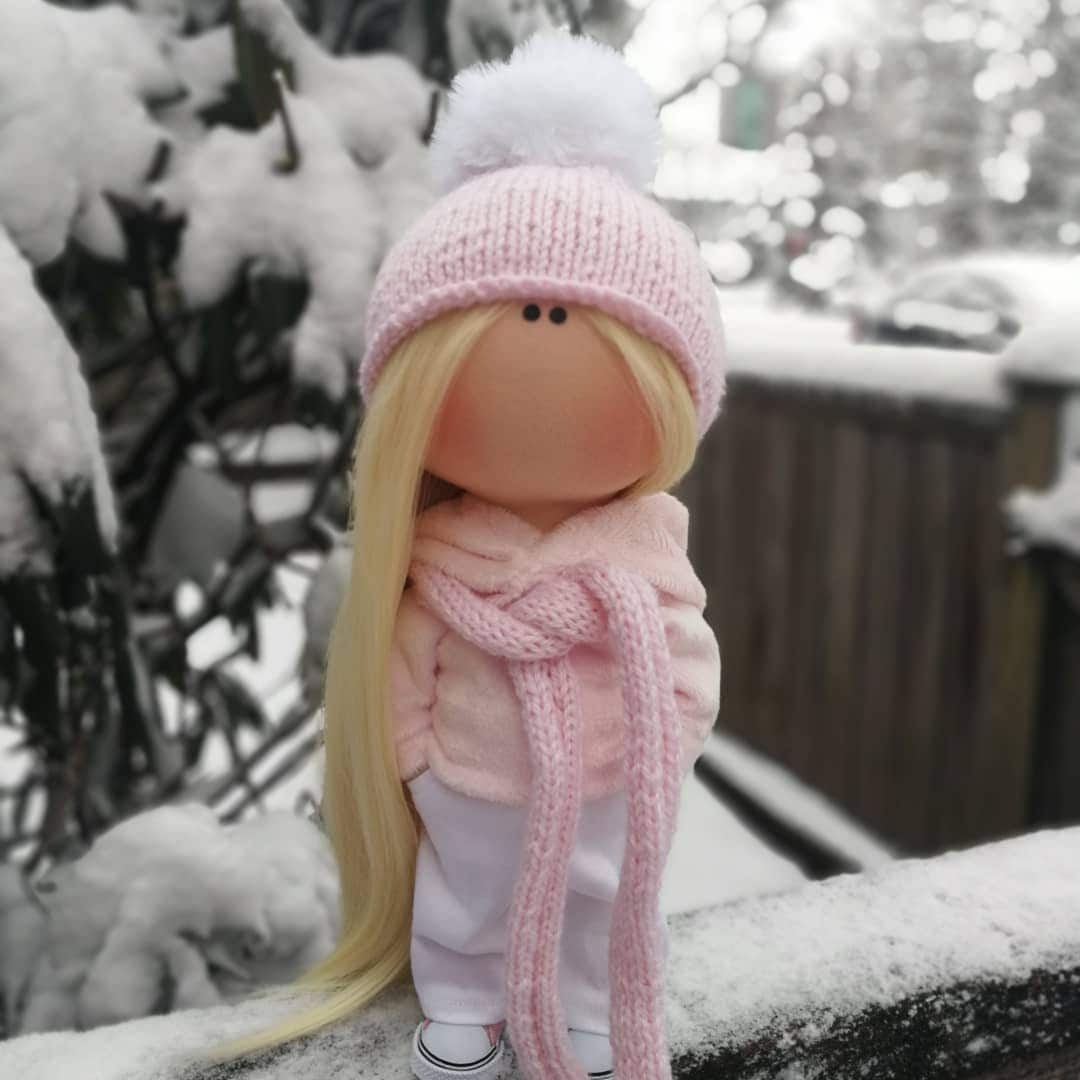 Snow Girl Doll-tilda Doll handmade Art Doll Gifts for - Etsy