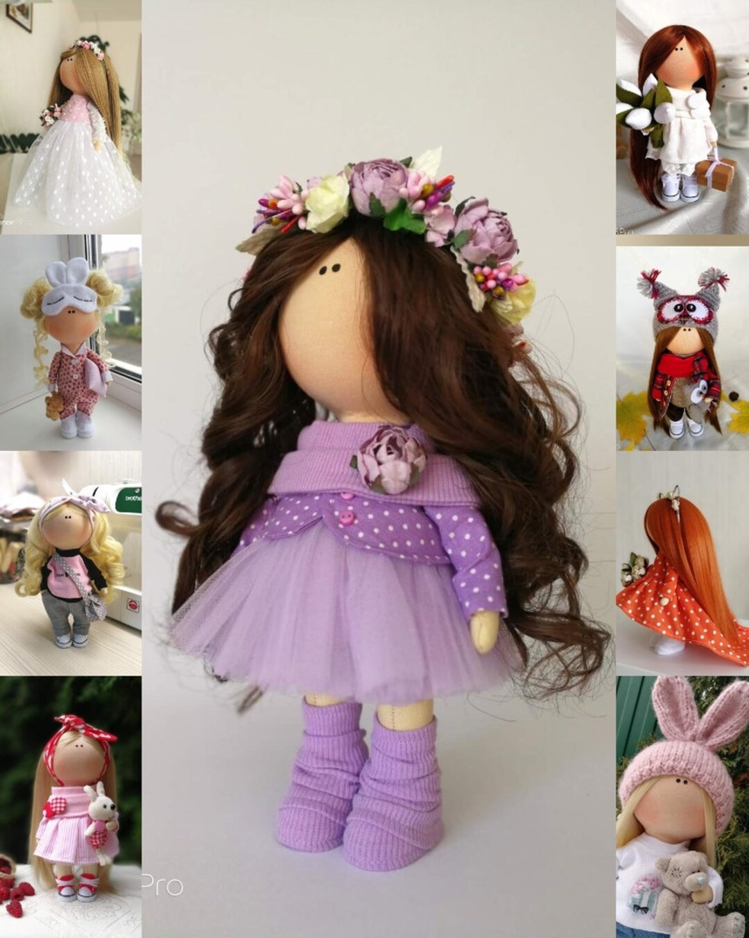 Lady in Purple-tilda Doll-rag Doll-handmade Art Doll -gifts for Girls ...