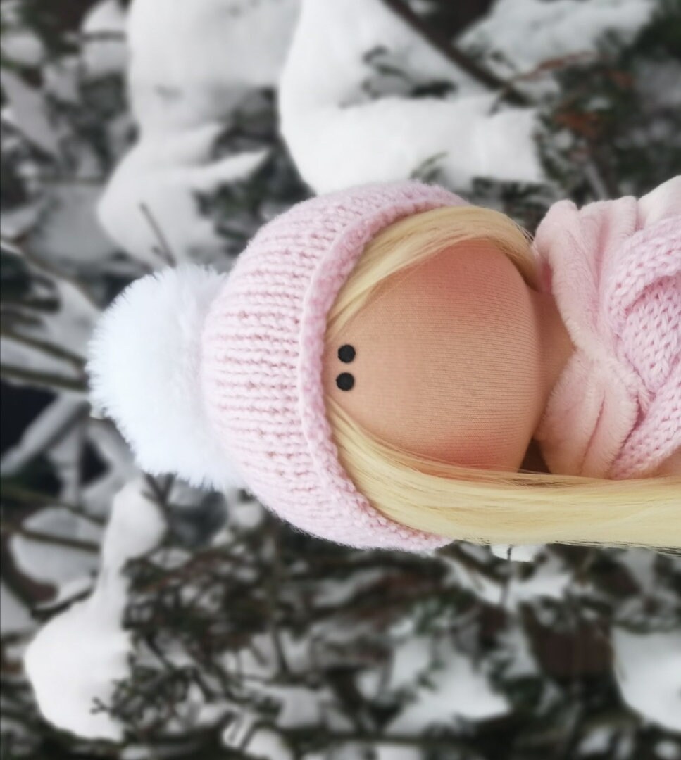 Snow Girl Doll-tilda Doll handmade Art Doll Gifts for - Etsy