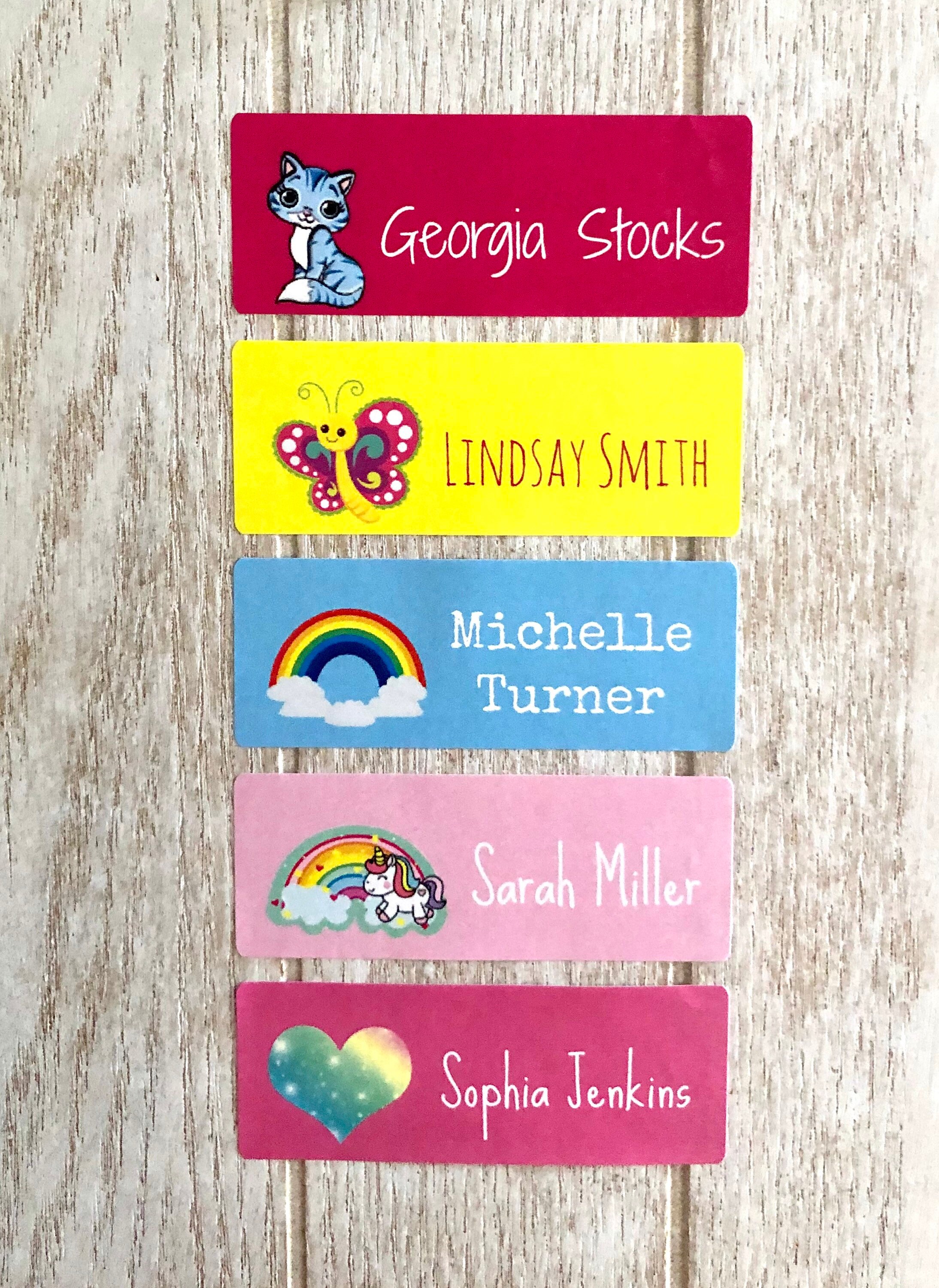Girls School Supply Labels Waterproof Labels Custom Name | Etsy
