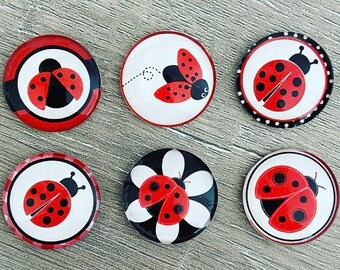 Glass Ladybug Magnets - Etsy