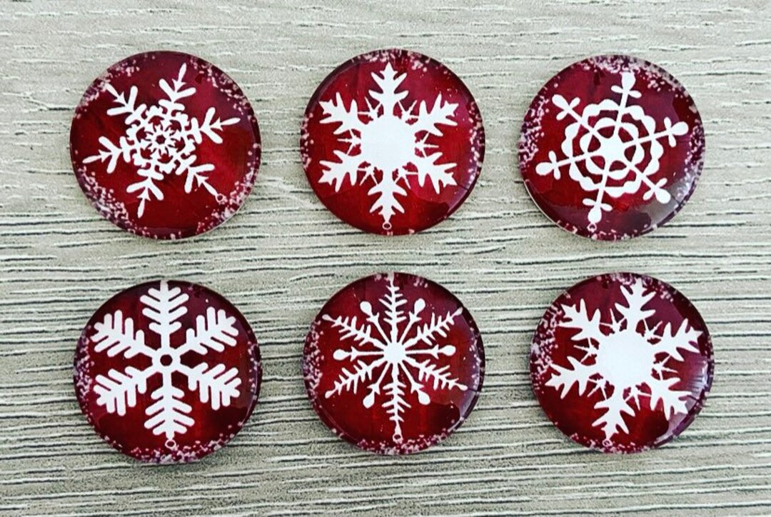 Snowflake Magnets, Christmas Magnets, Holiday Fridge Magnet, Christmas ...