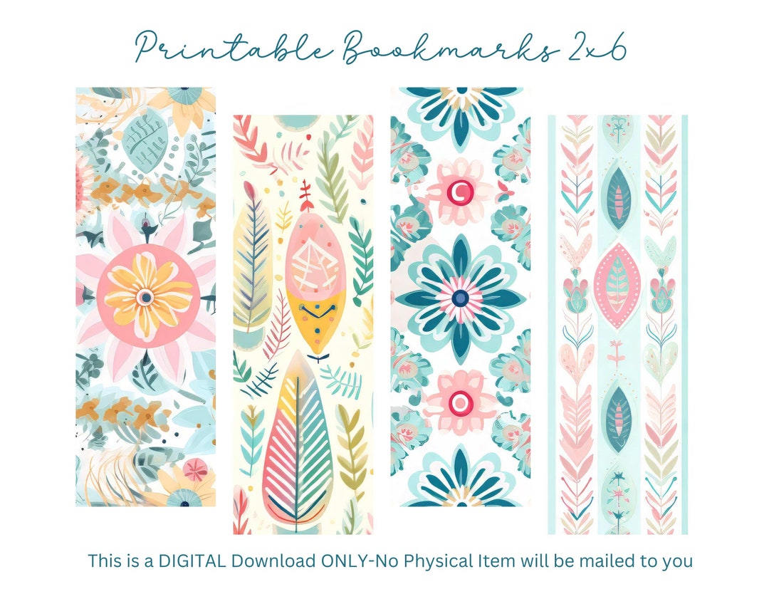Boho Bookmarks, Printable Bookmark, Digital Download for Sublimation ...