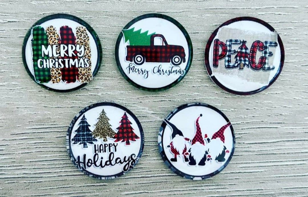 Farmhouse Christmas Magnets for Fridge, Holiday Magnets, Small ...
