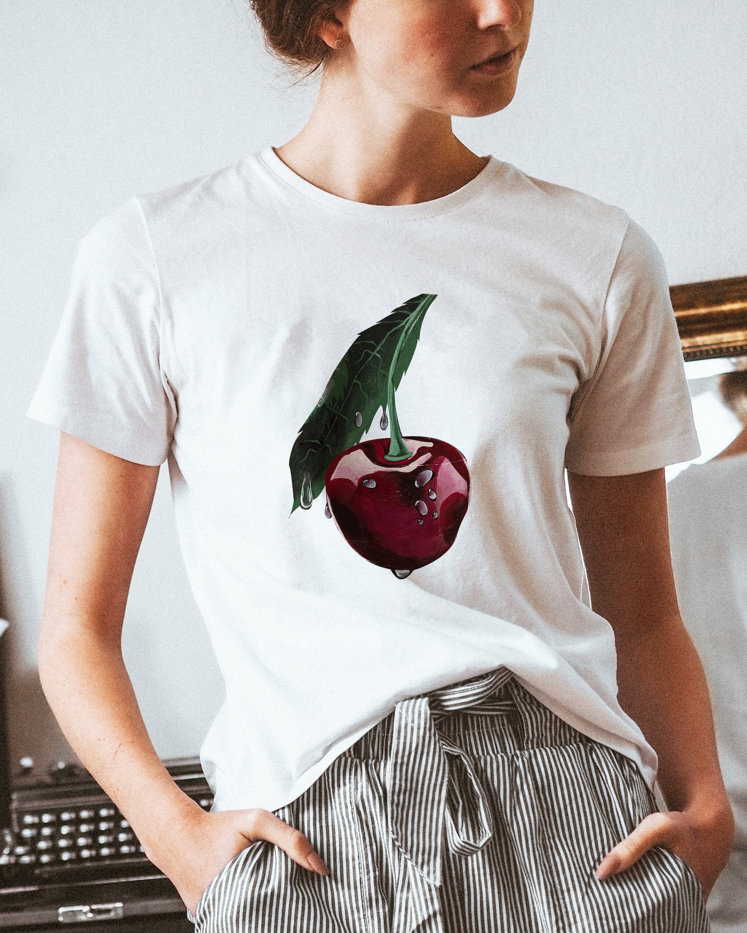 Cherry Original Hand Paint Design T Shirt Purple Cherry Berry Tees ...