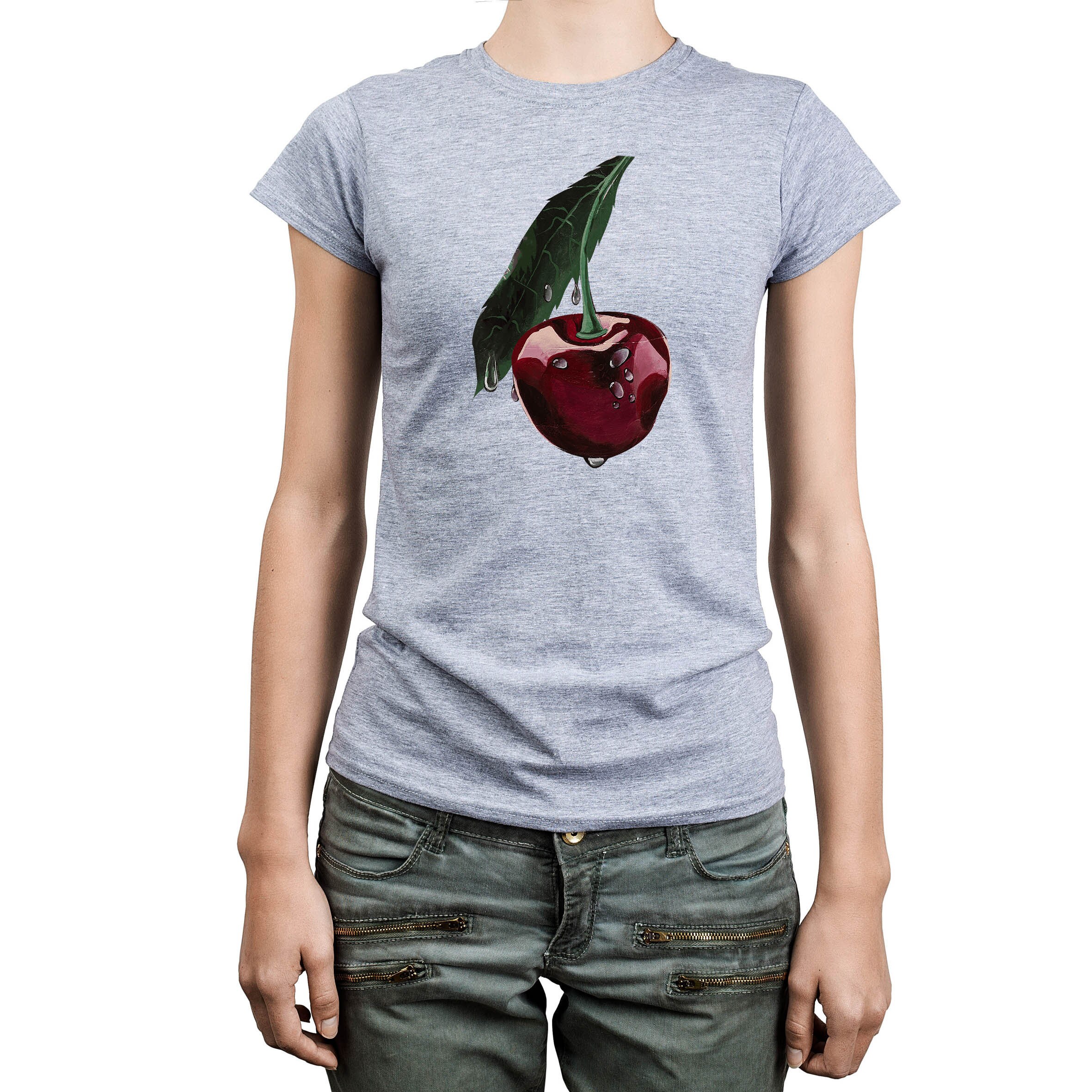 Cherry Original Hand Paint Design T Shirt Purple Cherry Berry Tees ...