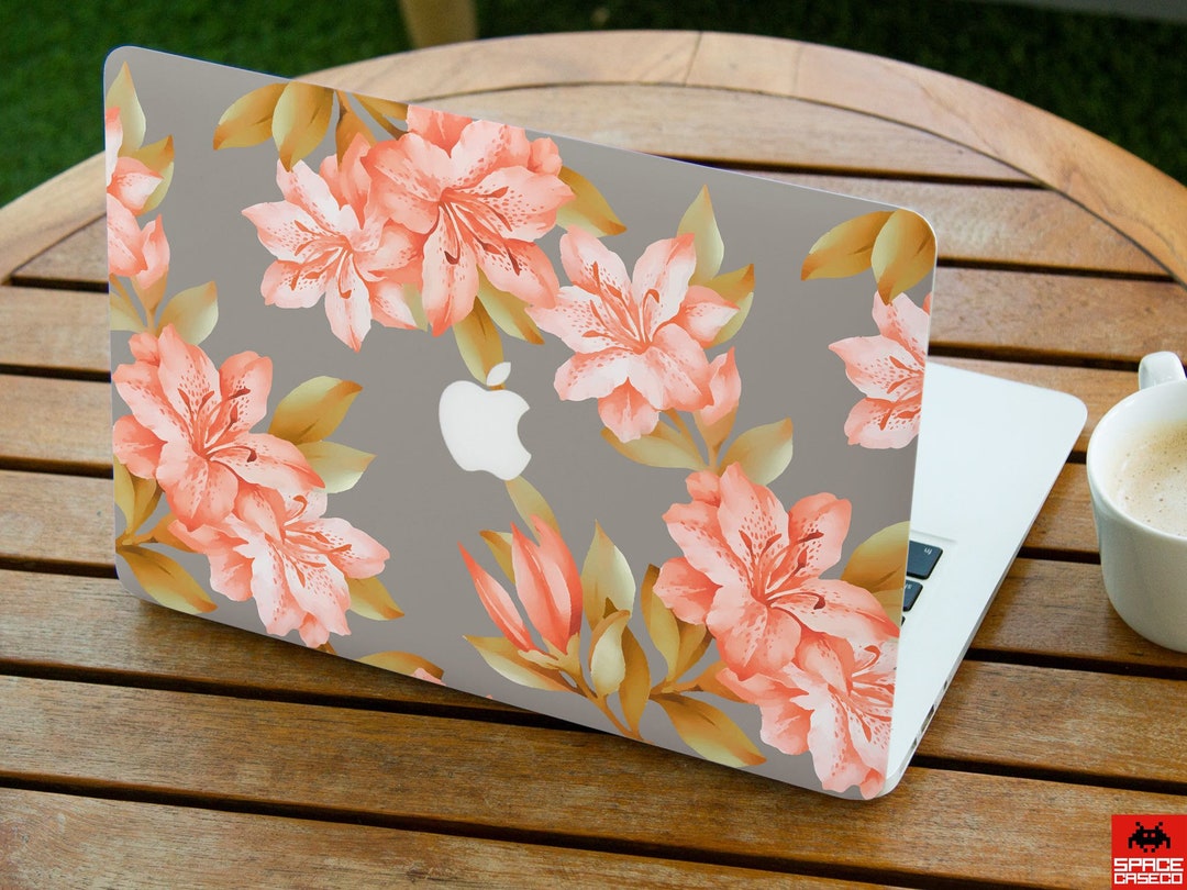 Coral Lily Flowers MacBook Hard Shell Clear Case Floral Design Cover ...