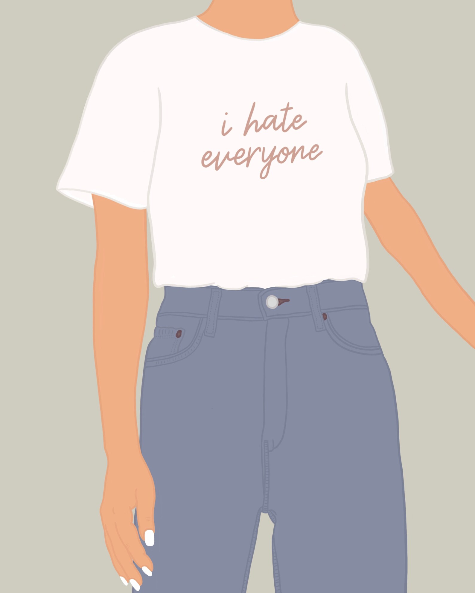 I Hate Everyone Funny Artwork - 8x10 Art Print, Funny Art Print, Wall ...