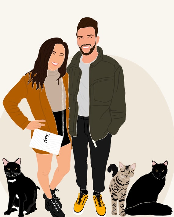 Minimalist Custom Digital Portrait Illustration Minimal - Etsy