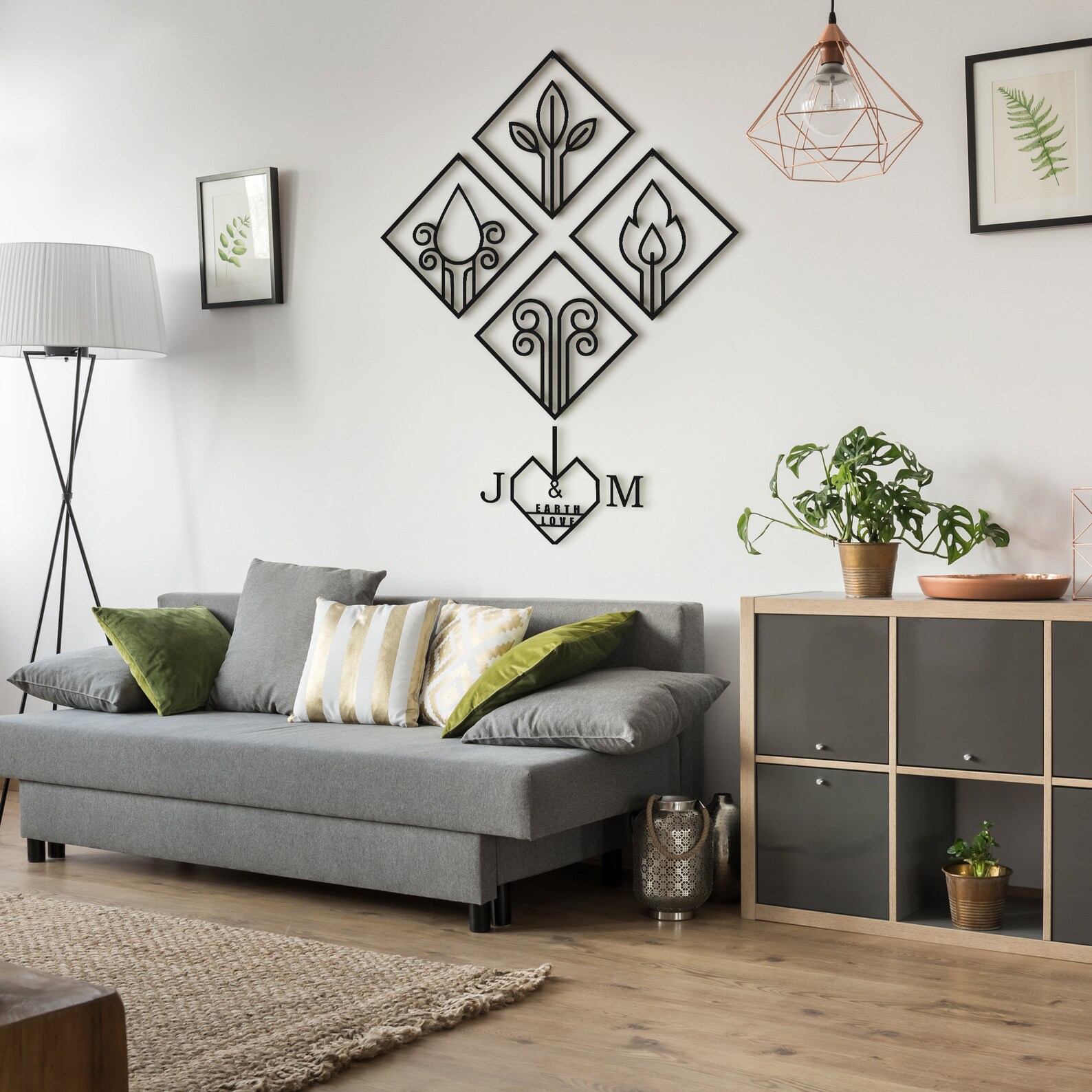 4 Elements Metal Wall Art Decor with Love Custom Family Metal | Etsy