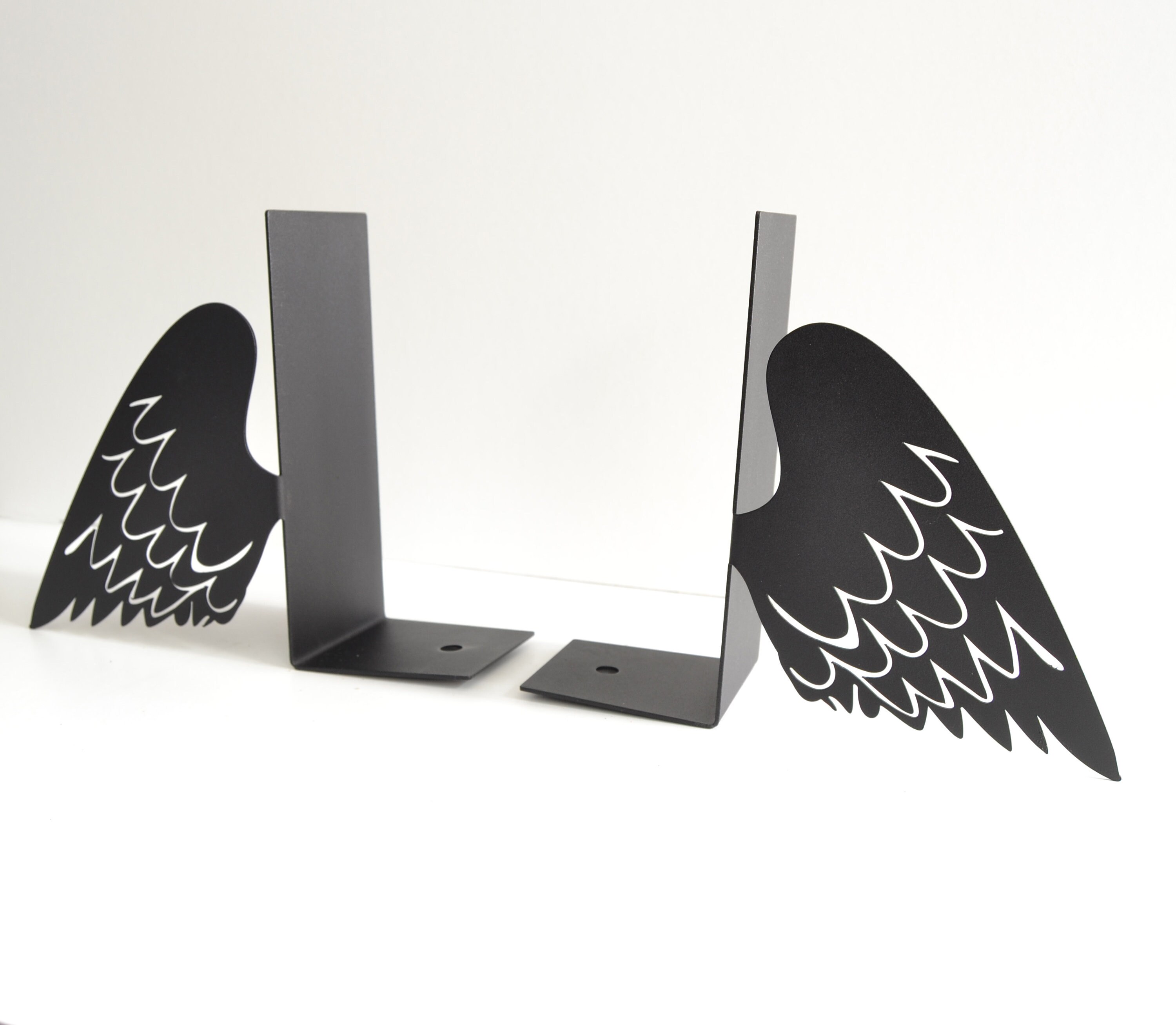 Angel Wing Metal Bookend, Metal Wall Art Home Decor Use at Library ...