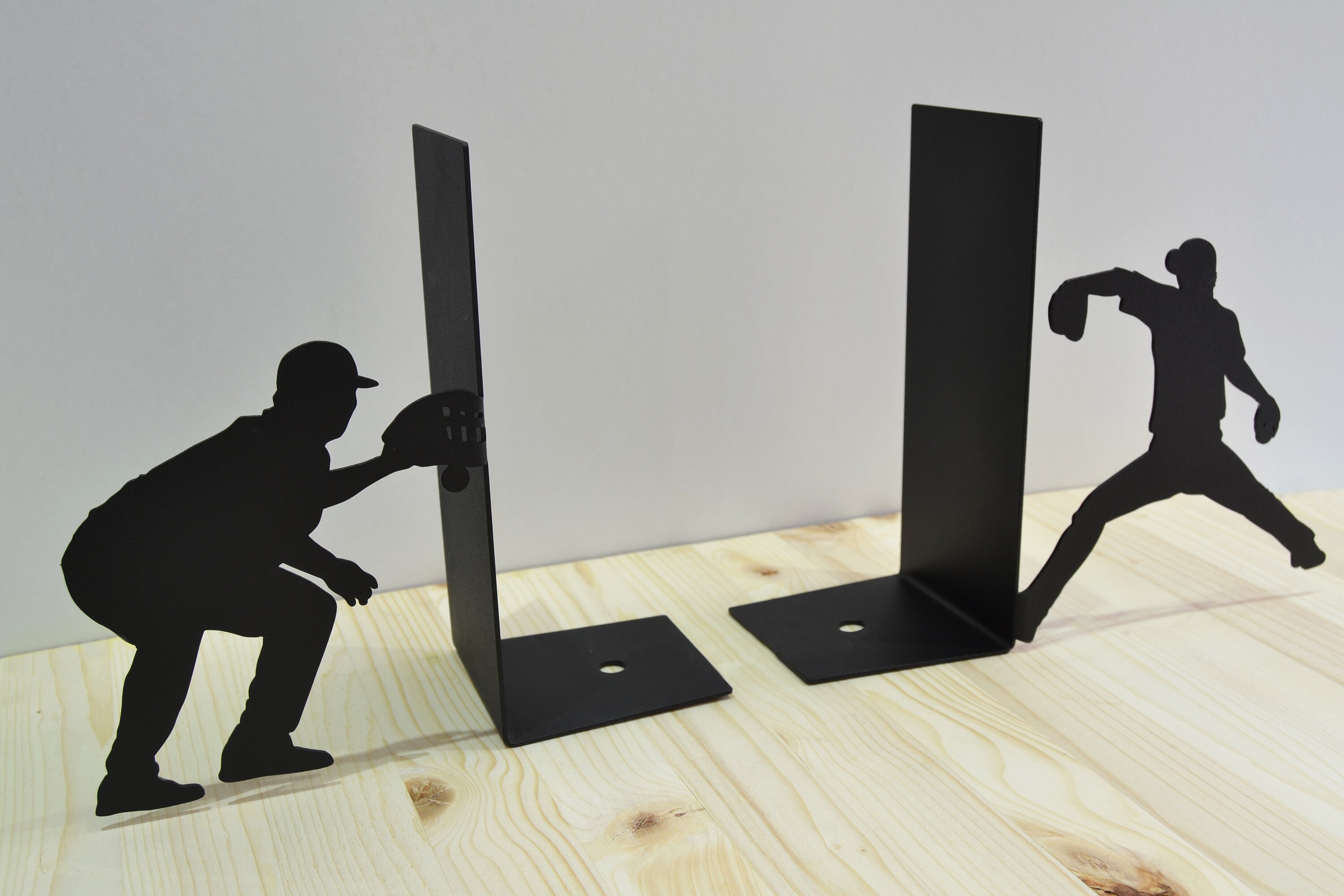 Baseball Players Metal Bookend, Metal Wall Art Home Decor Use at ...