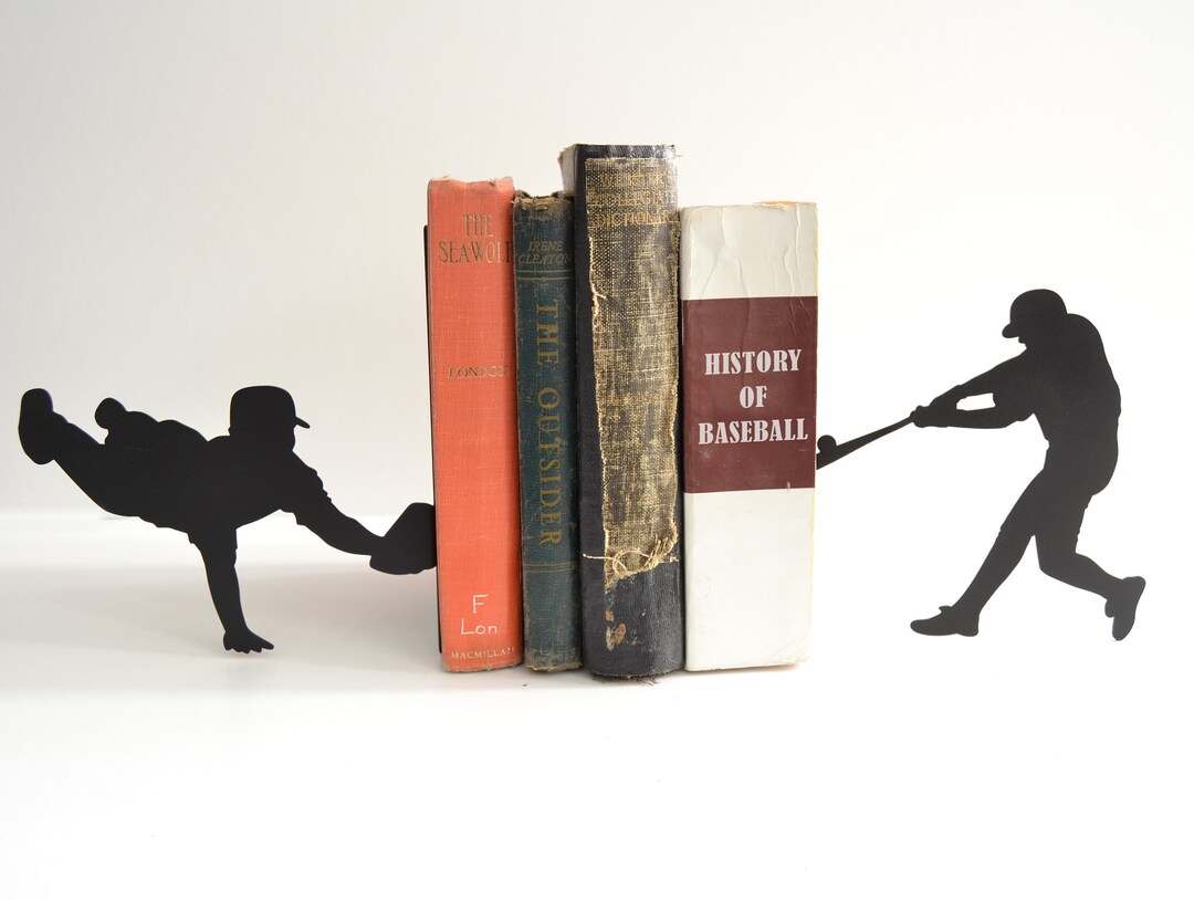 Baseball Players Metal Bookend V2, Metal Wall Art Home Decor Use at ...