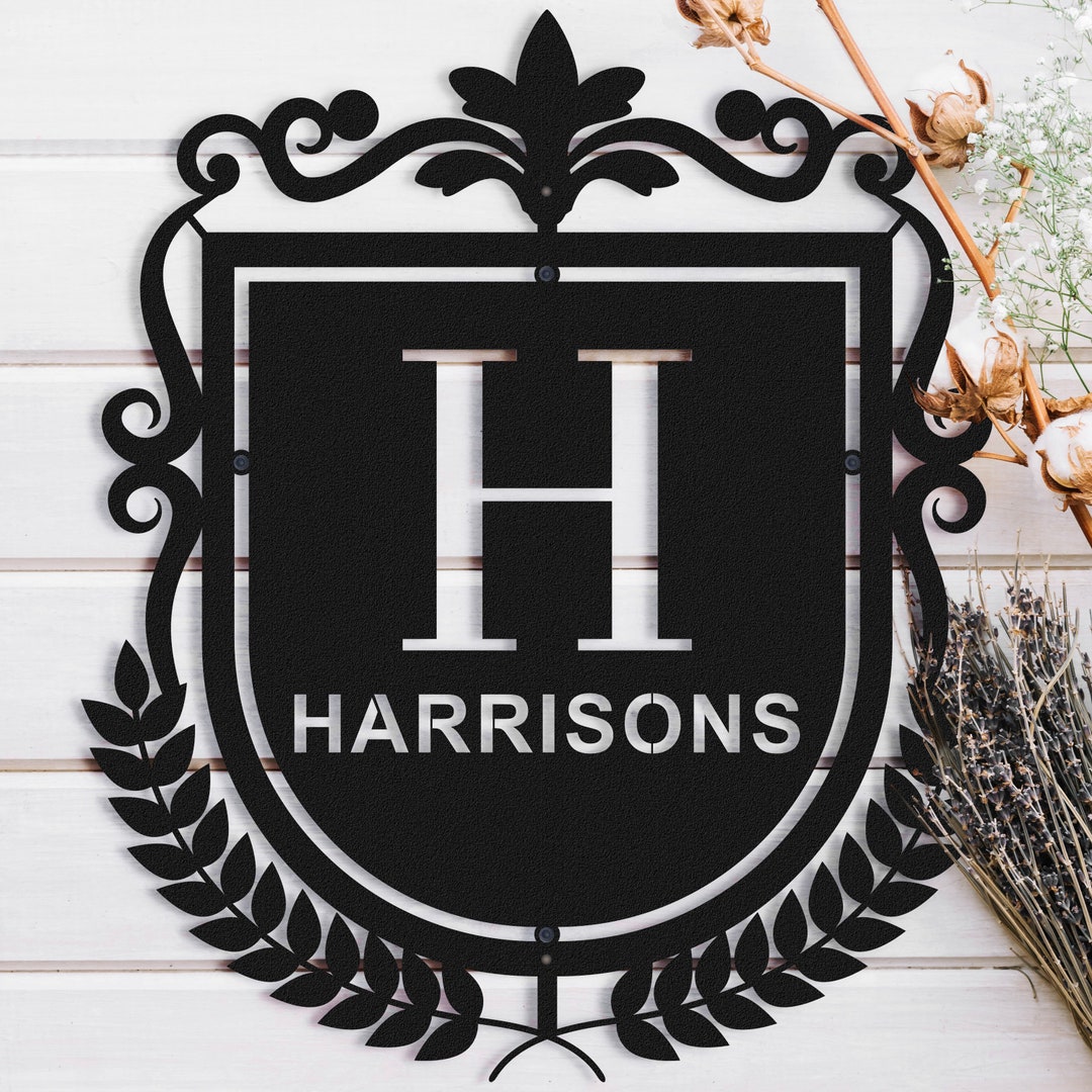 Family Monogram Sign Metal Custom Wall Art Decor Personalized House ...