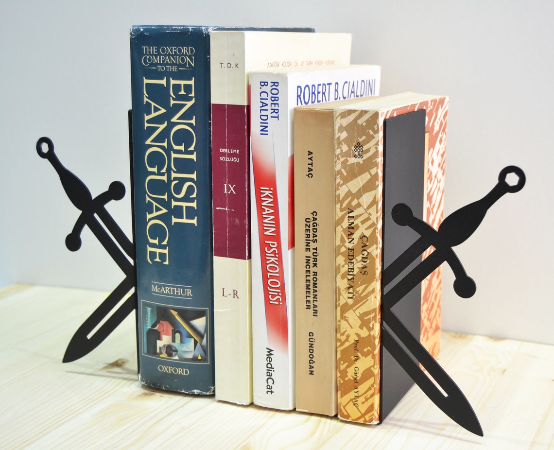 Sword Metal Bookend Metal Wall Art Home Decor Use at Library - Etsy