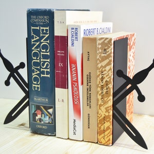 Sword Metal Bookend , Metal Wall Art Home Decor Use at Library Bookcase ...