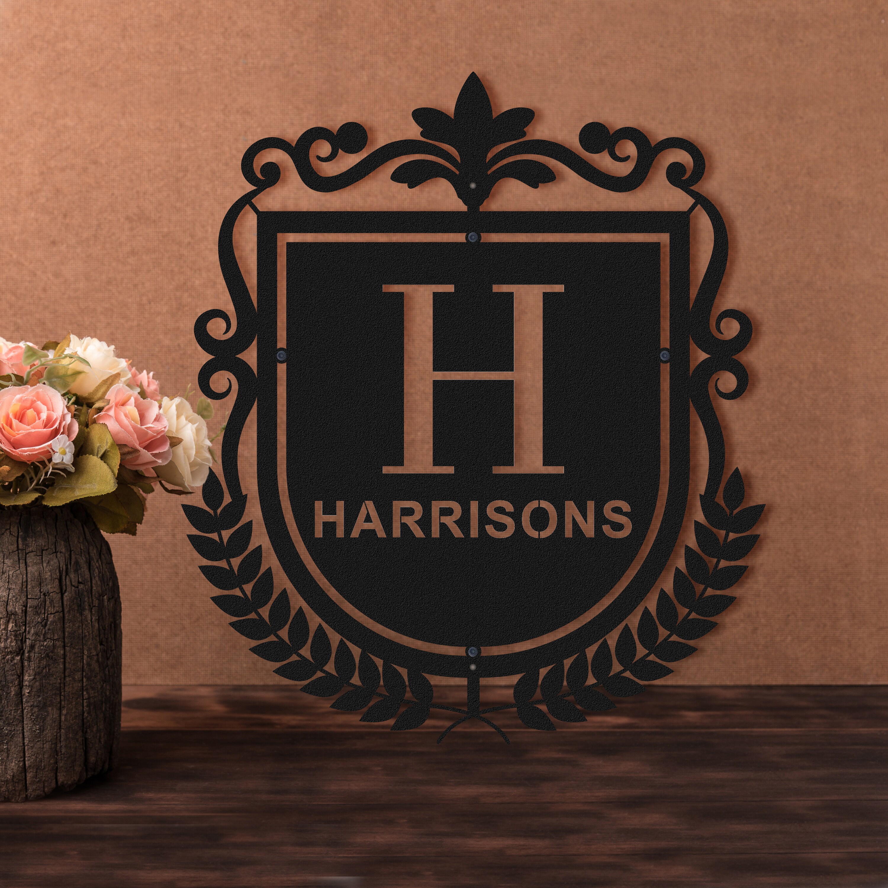 Family Monogram Sign Metal Custom Wall Art Decor Personalized House ...