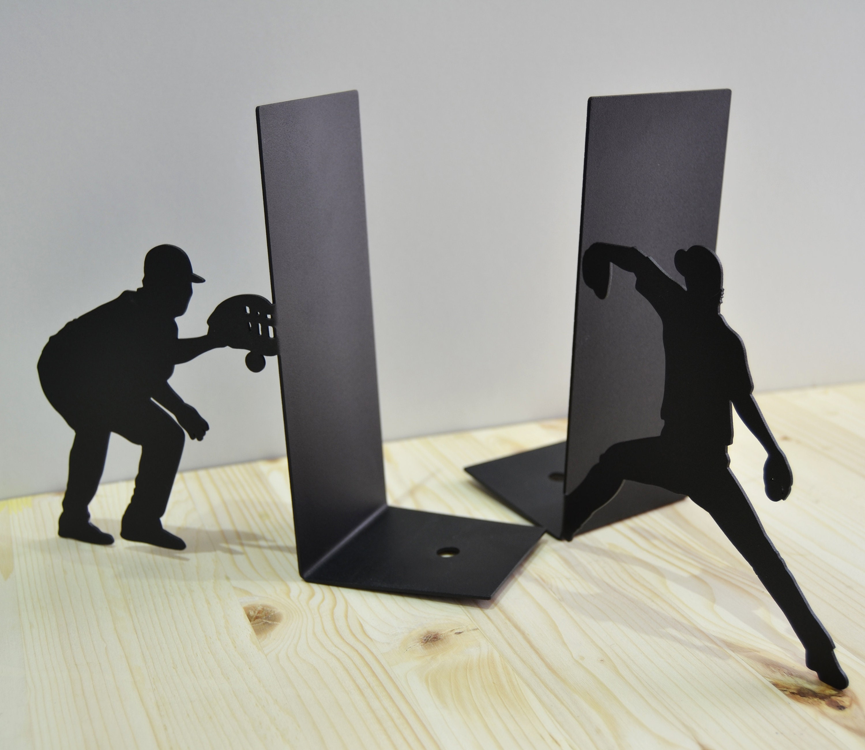 Baseball Players Metal Bookend, Metal Wall Art Home Decor Use at ...