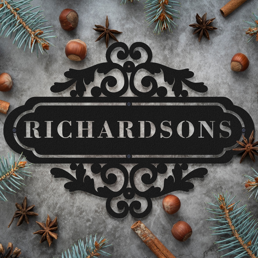 Family Metal Monogram Custom Sign Wall Art Decor Personalized ...