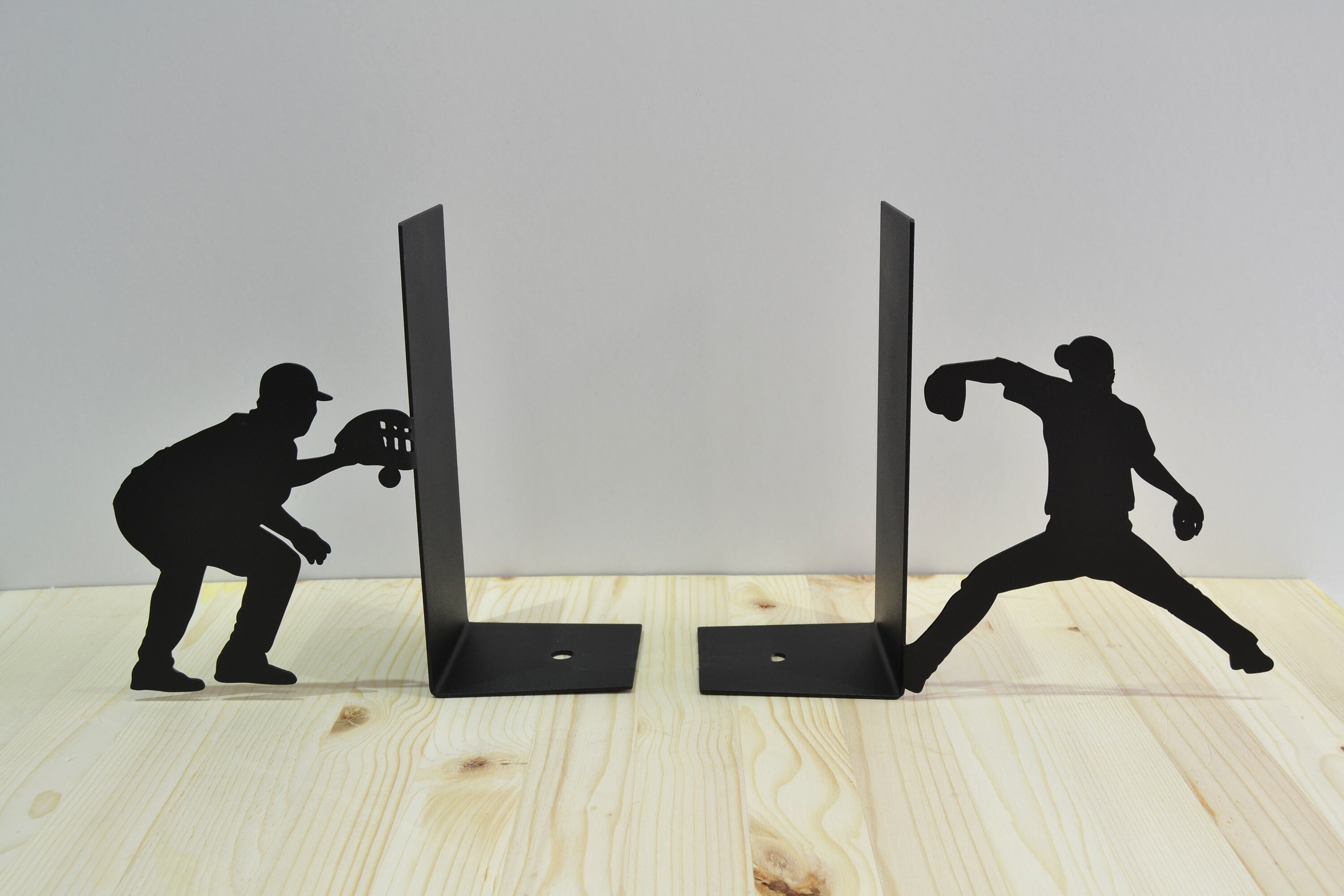 Baseball Players Metal Bookend, Metal Wall Art Home Decor Use at ...