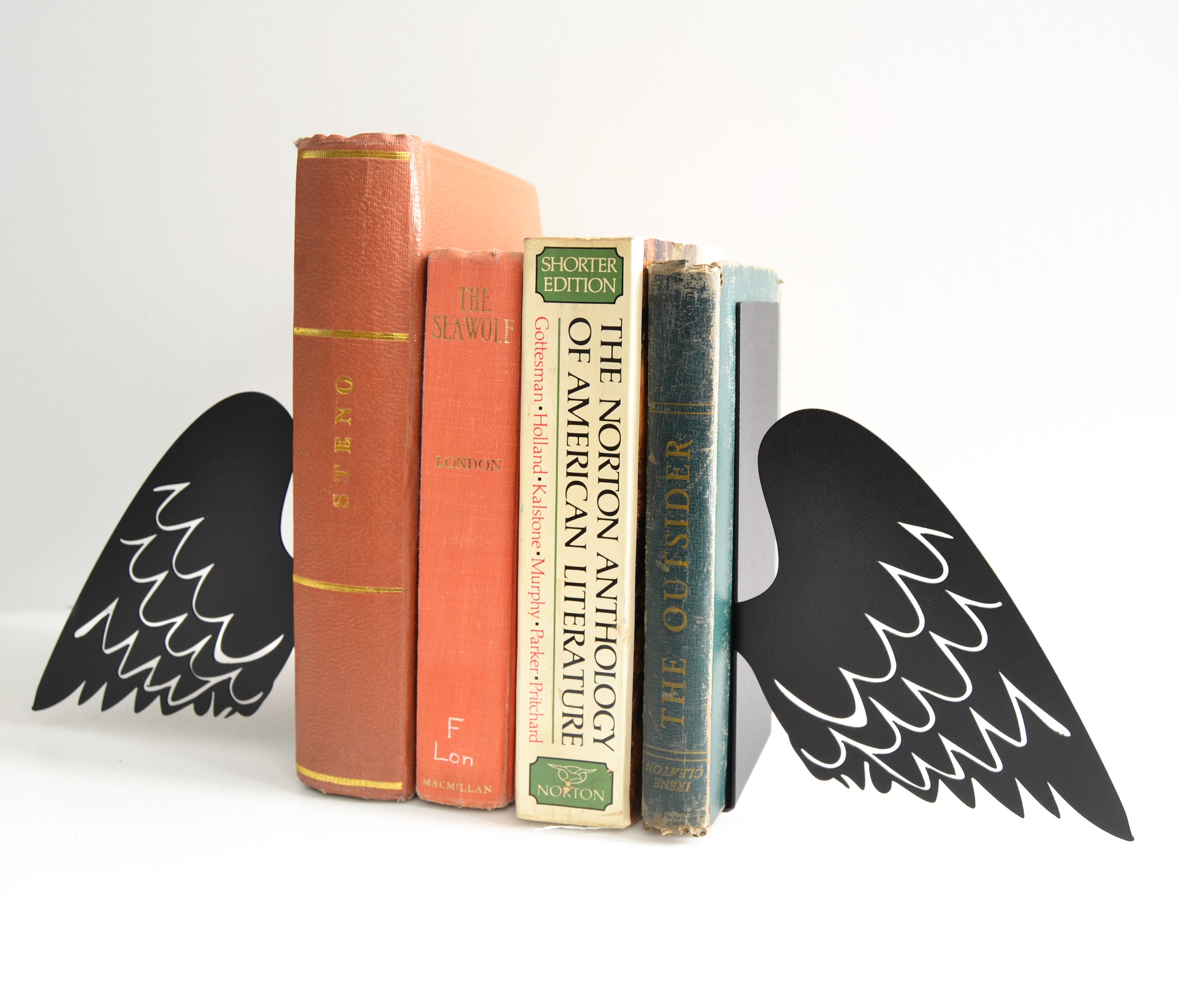 Angel Wing Metal Bookend, Metal Wall Art Home Decor Use at Library ...