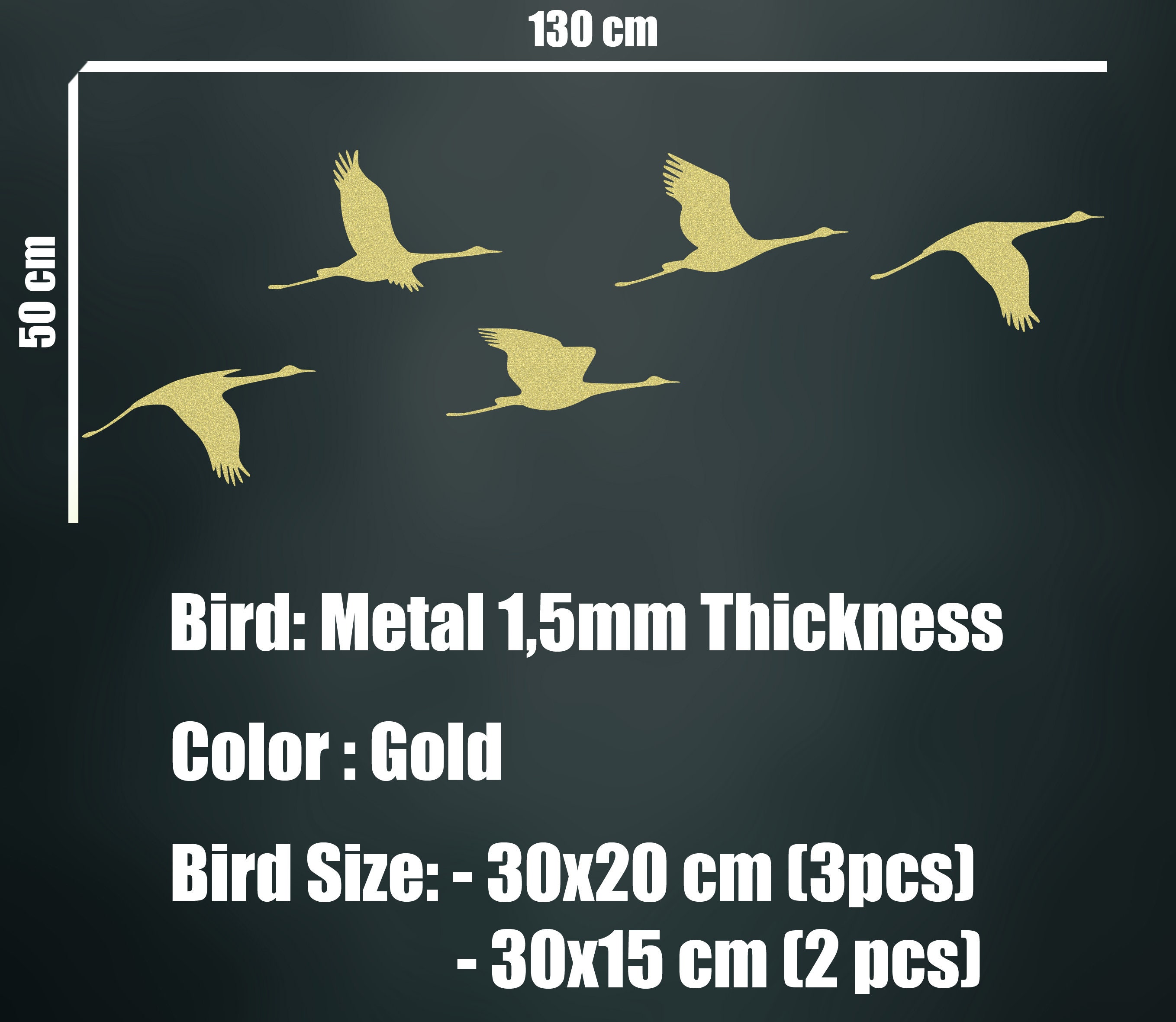 Metal Bird Gold Art Garden Decor Metal Wall Art Crane - Etsy