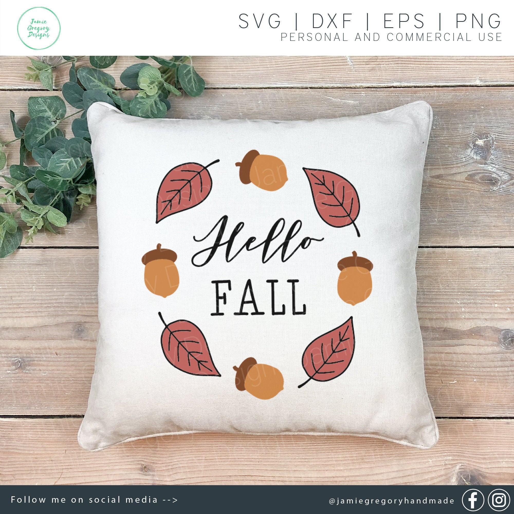 Hello Fall Svg Hello Fall Cut File Fall Svg Autumn Svg | Etsy